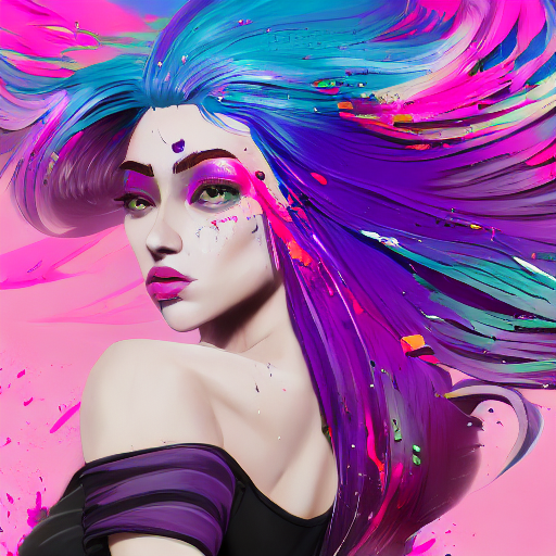 Colourful paint splash models generated by Stable Diffusion AI | Dan ...